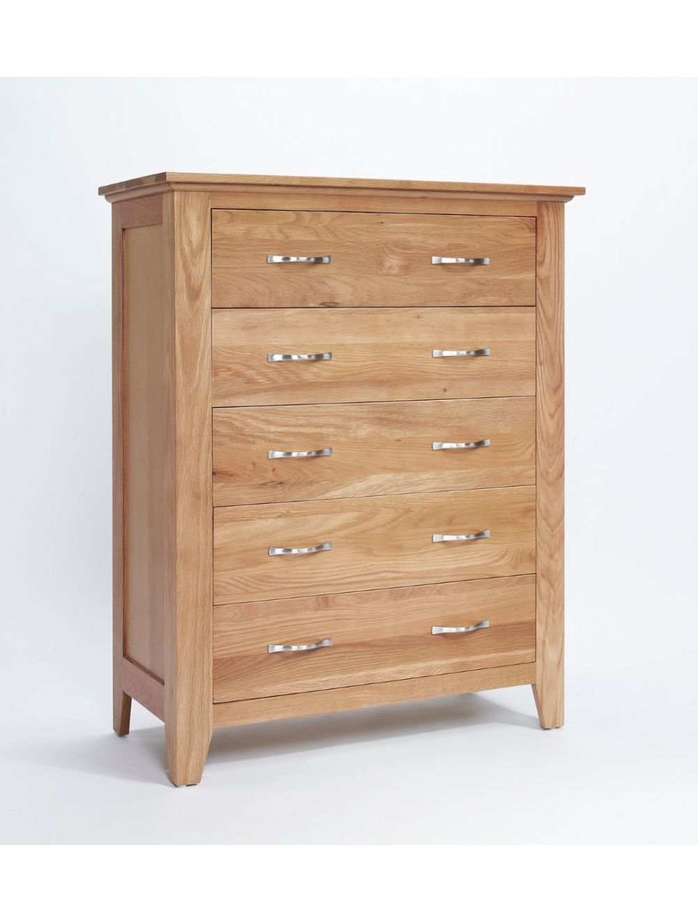 Hartland Solid Oak 5 Drawer Chest - Crediton Beds